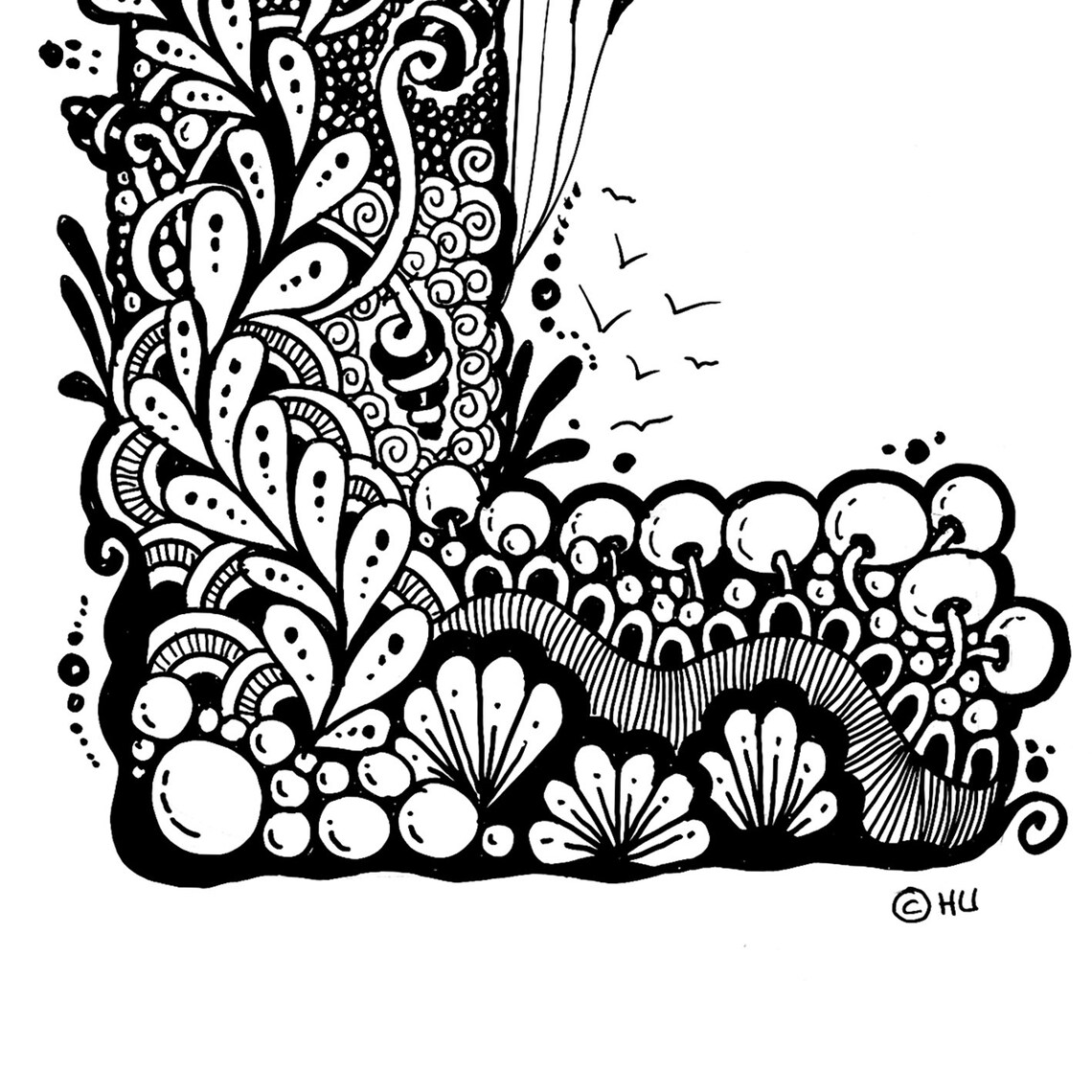Zentangle Letter L, Zentangle Alphabet Letter L, Digital Letter L Jpg ...