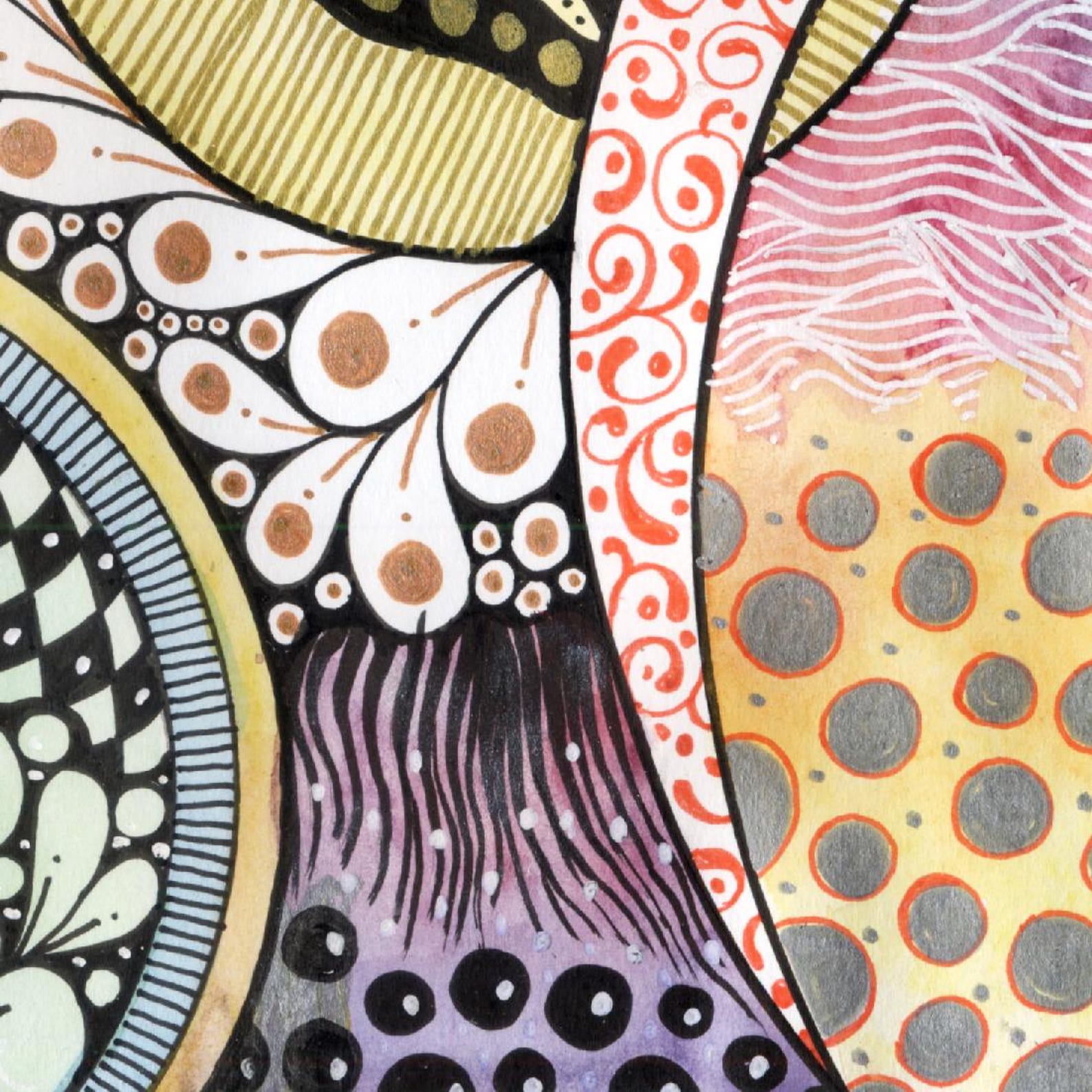 ORIGINAL | Creative Watercolor Zentangle Art | Unique Design Wall Decor ...