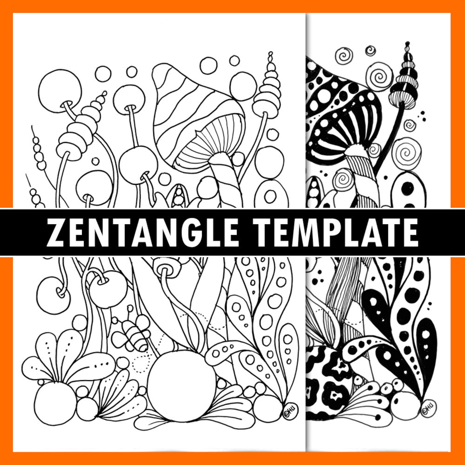 Creative Zentangle Drawing Templates: Original Designs for Adults and ...