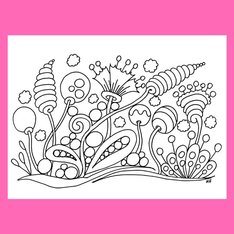 Flower Garden Zentangle Coloring Page - for Adults and Kids - Adult ...