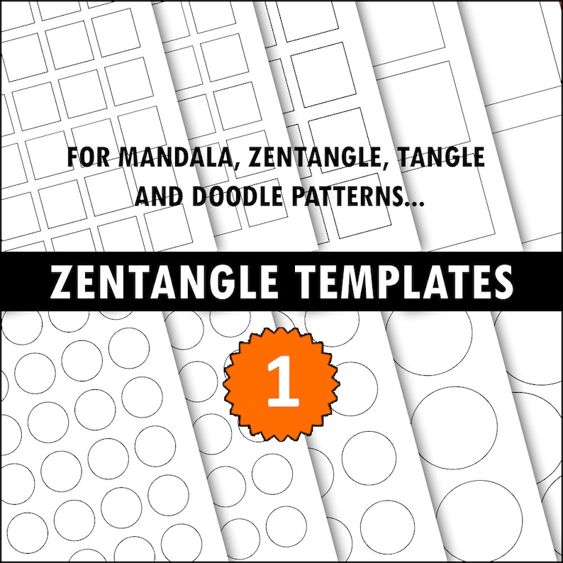 Blank Zentangle Pattern Templates for Beginners - You Can Also Use for ...