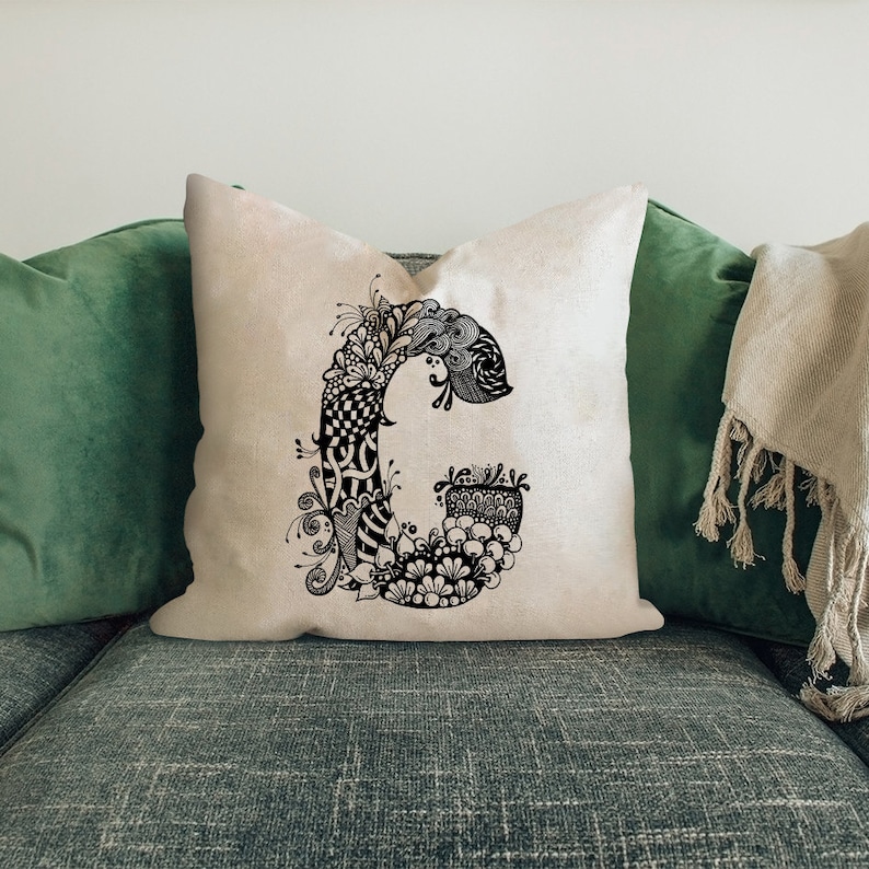 Downloadable Zentangle Letter C Pattern in Zen Style - Relaxing ...