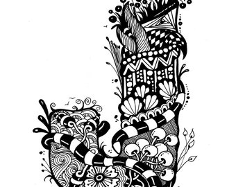 Zentangle Letter O Art: High-resolution Digital Download (JPG, PDF, PNG ...