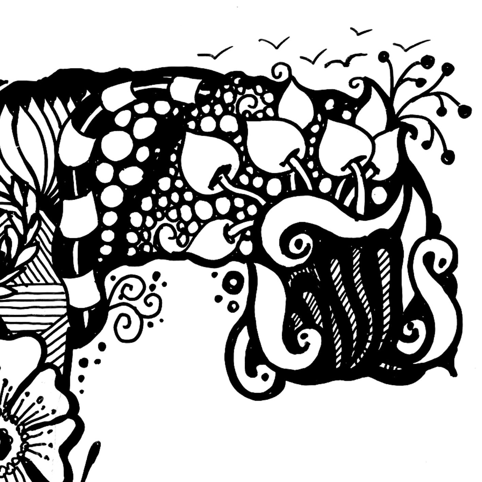 Zentangle Letter G, Zentangle Letters, Alphabet Letter G, Digital ...