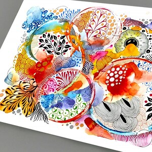 ORIGINAL | Decorative Watercolor Zentangle Art by Hu Art – Original ...