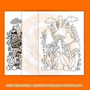 Mushroom Zentangle Template: Printable Coloring Page (digital Download ...