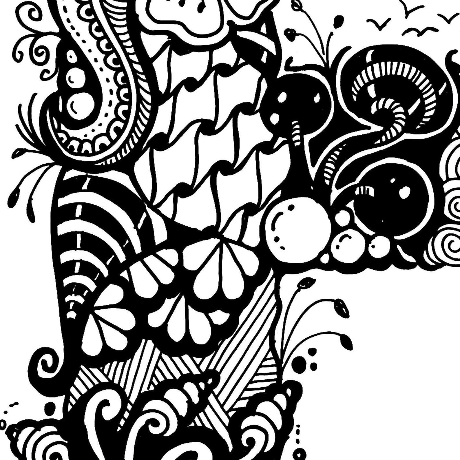 Zentangle Letters, Letter F Zentangle, Zentangle Alphabet, Digital F ...