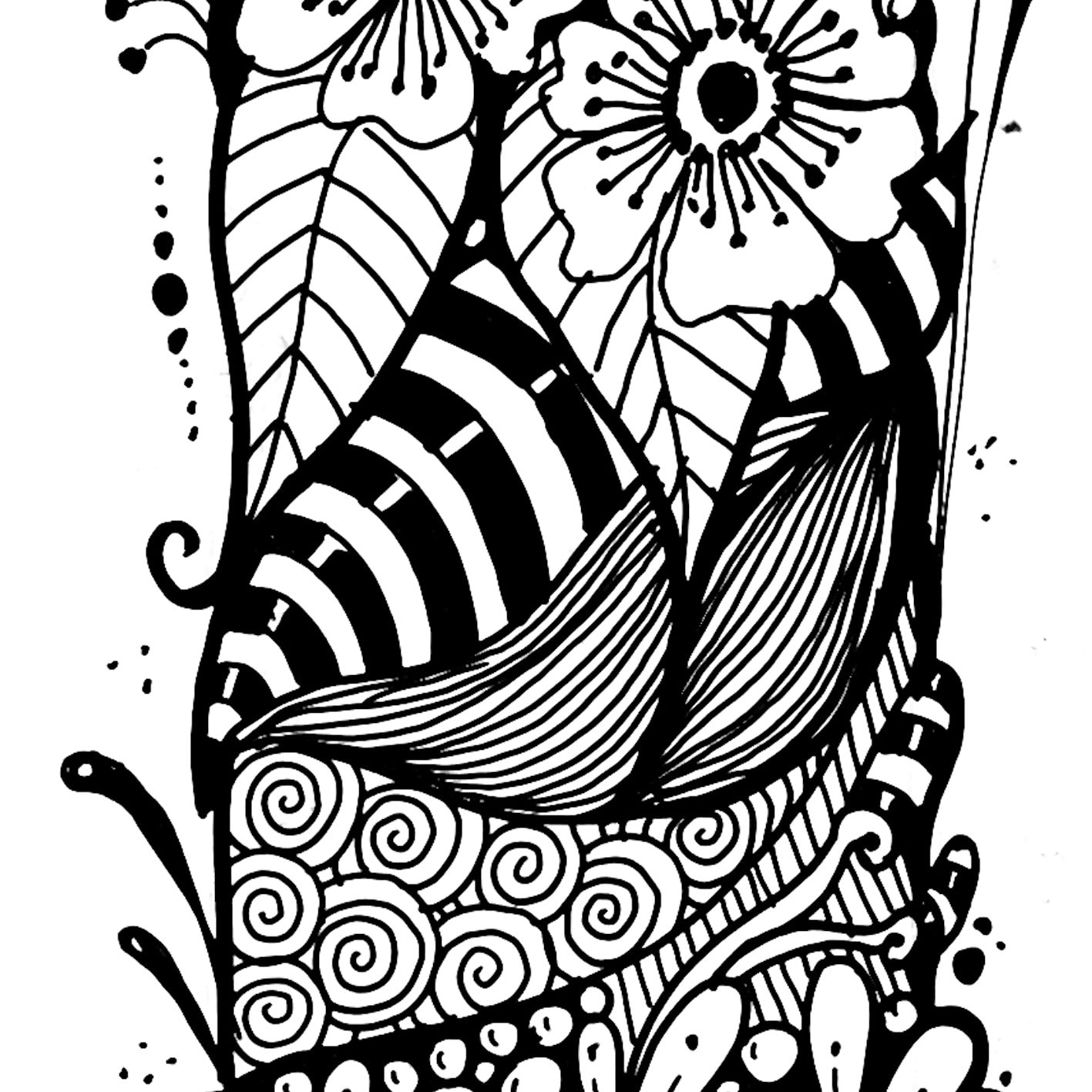 Zentangle Letter I, Zentangle Alphabet Letter I, Digital Letter I Jpg ...