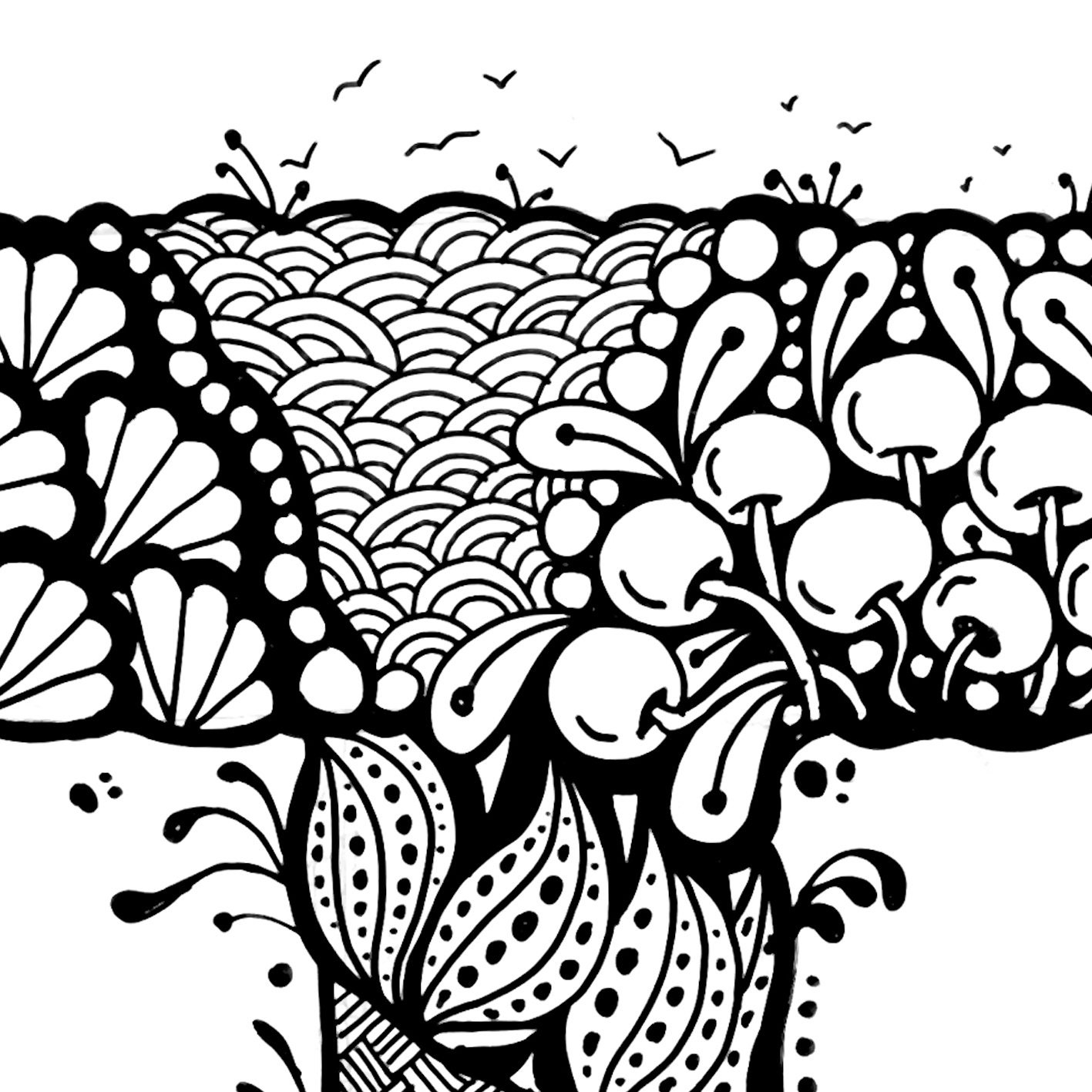 Zentangle Letter T, Zentangle Letters, Alphabet Letter T, Digital ...