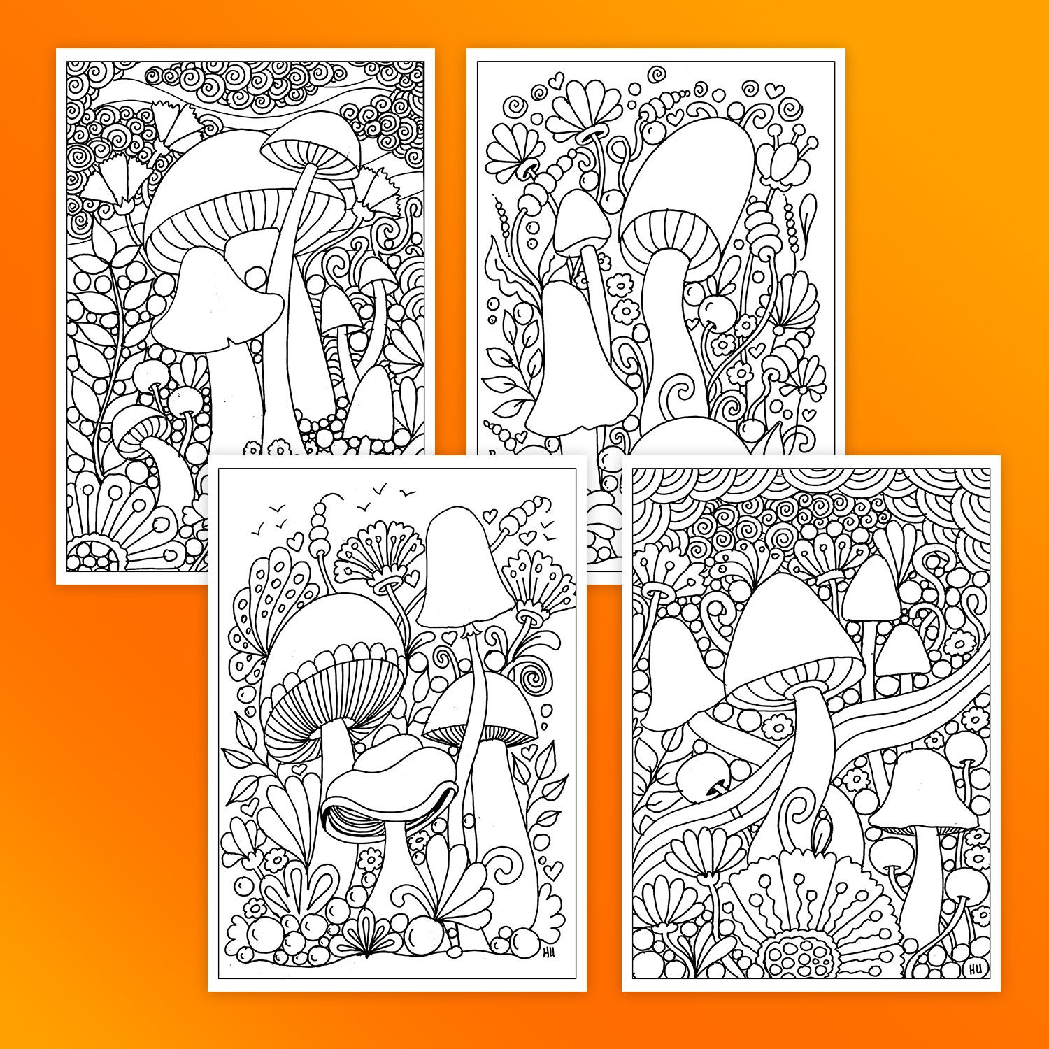 Zentangle Drawing Templates for Practice and Art Therapy | 4 Beautiful ...
