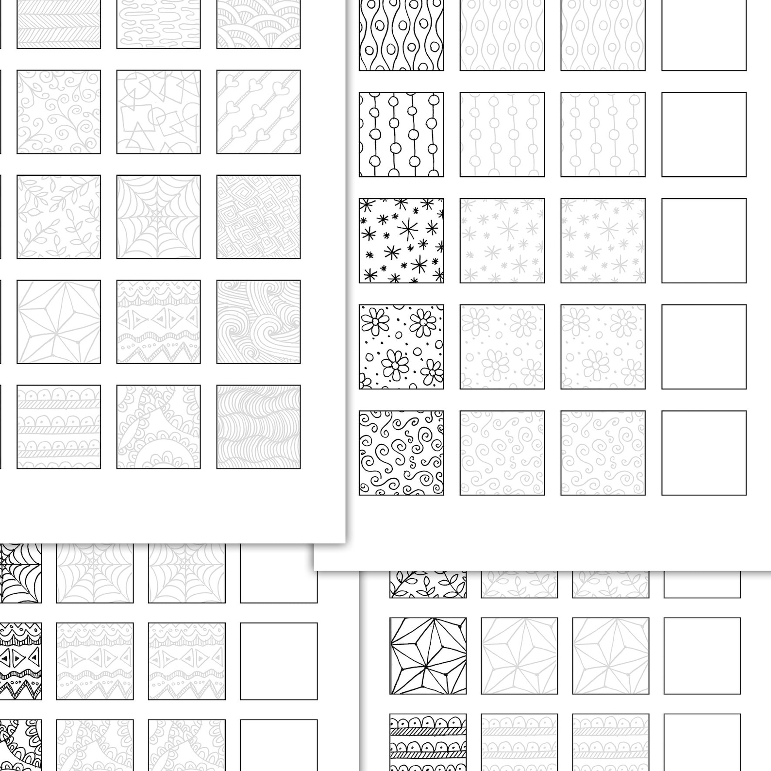 Basic Zentangle Pattern Templates, Practice and Zentangle Training ...