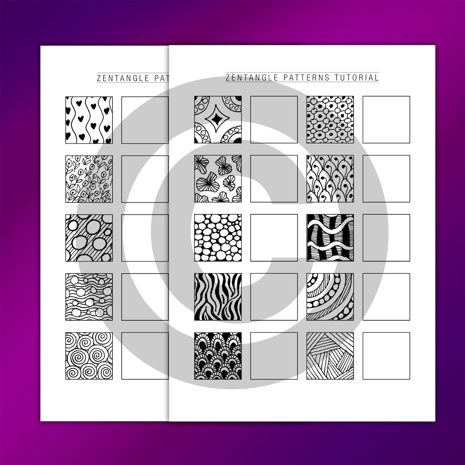 Zentangle Training Sheets for Beginners , Easy Zentangle Patterns ...