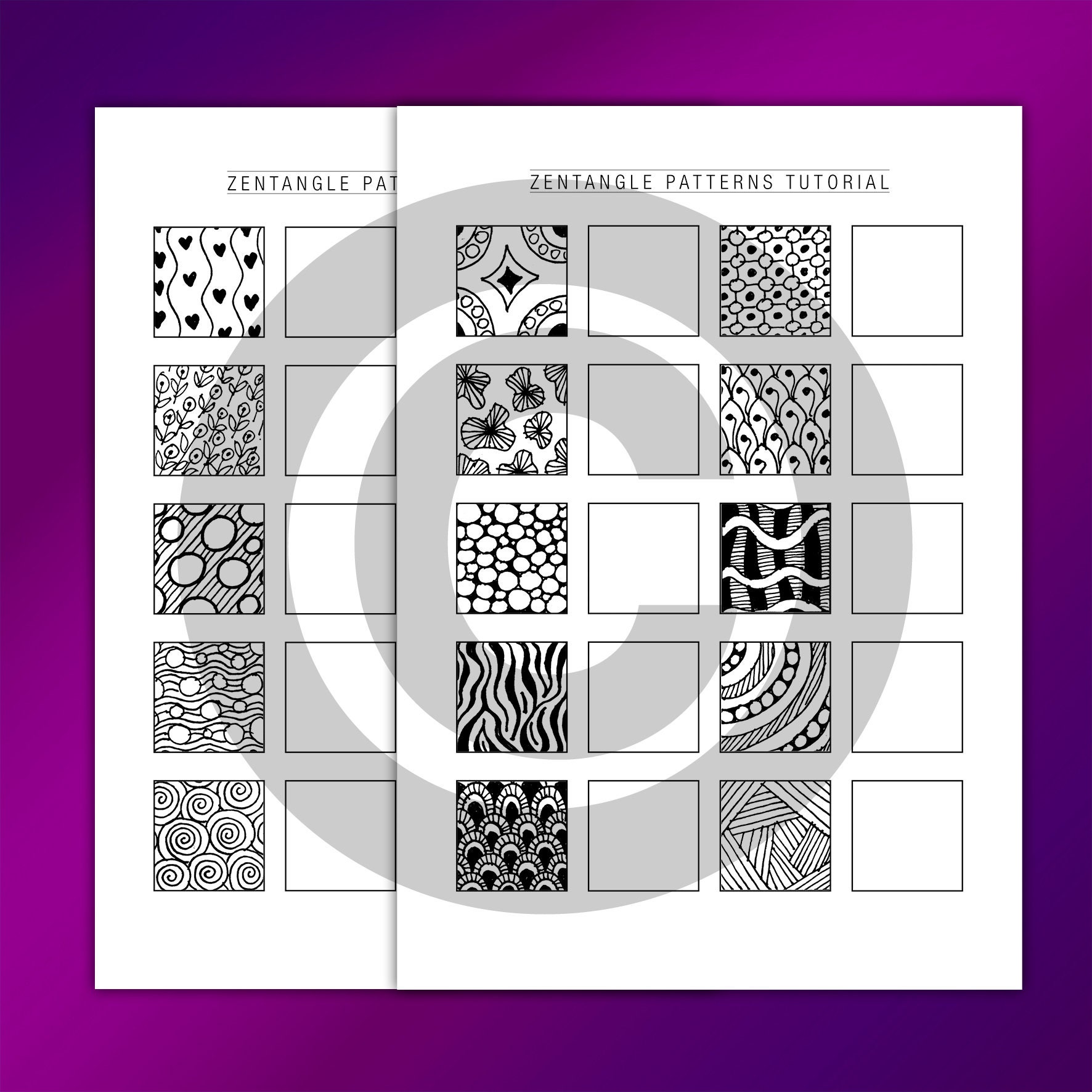 Zentangle Training Sheets for Beginners , Easy Zentangle Patterns ...