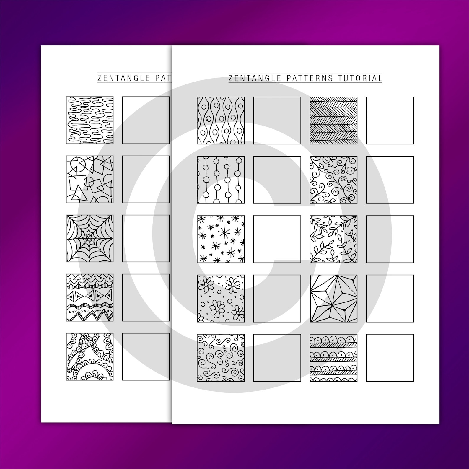 Basic Zentangle Pattern Templates, Practice and Zentangle Training ...