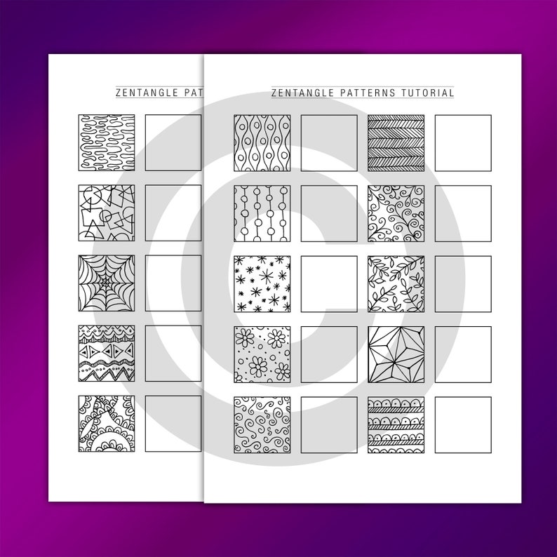 Basic Zentangle Pattern Templates, Practice and Zentangle Training ...