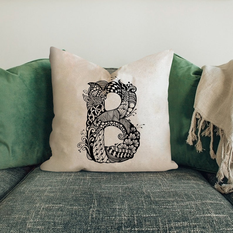 Unique Zentangle Handcrafted Letter B for Your Personalized Art and ...