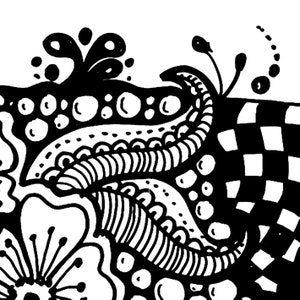 Zentangle Letters, Letter F Zentangle, Zentangle Alphabet, Digital F ...