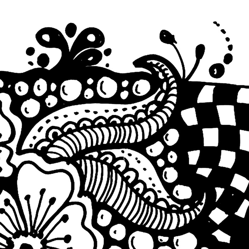 Zentangle Letters, Letter F Zentangle, Zentangle Alphabet, Digital F ...