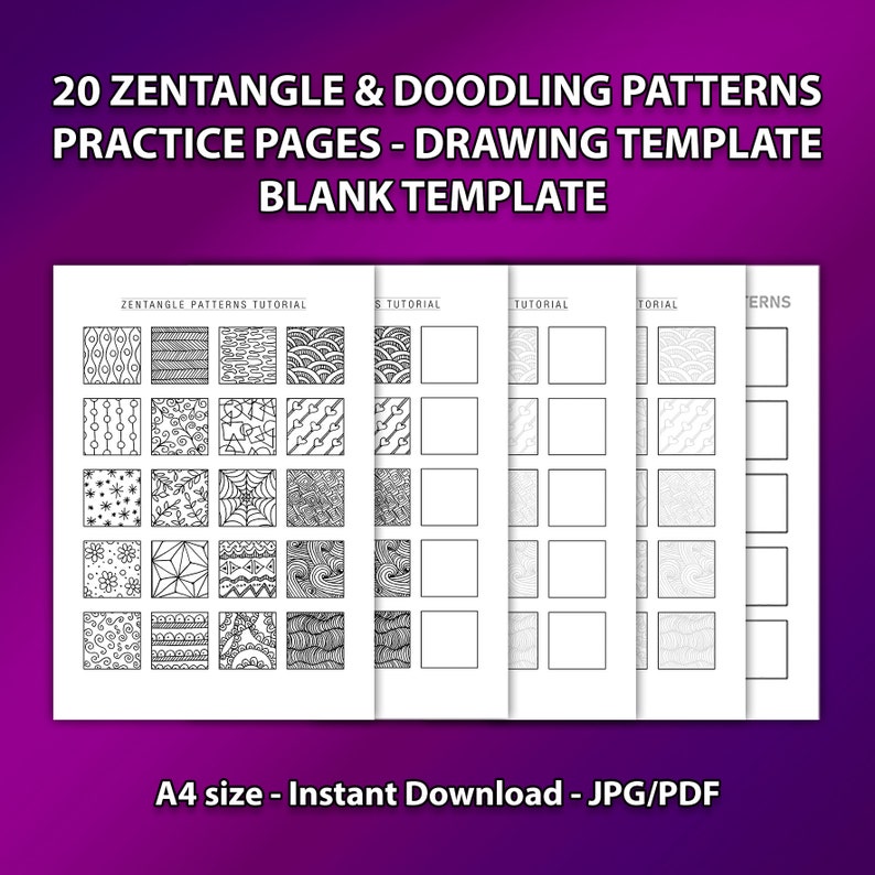 Basic Zentangle Pattern Templates, Practice and Zentangle Training ...