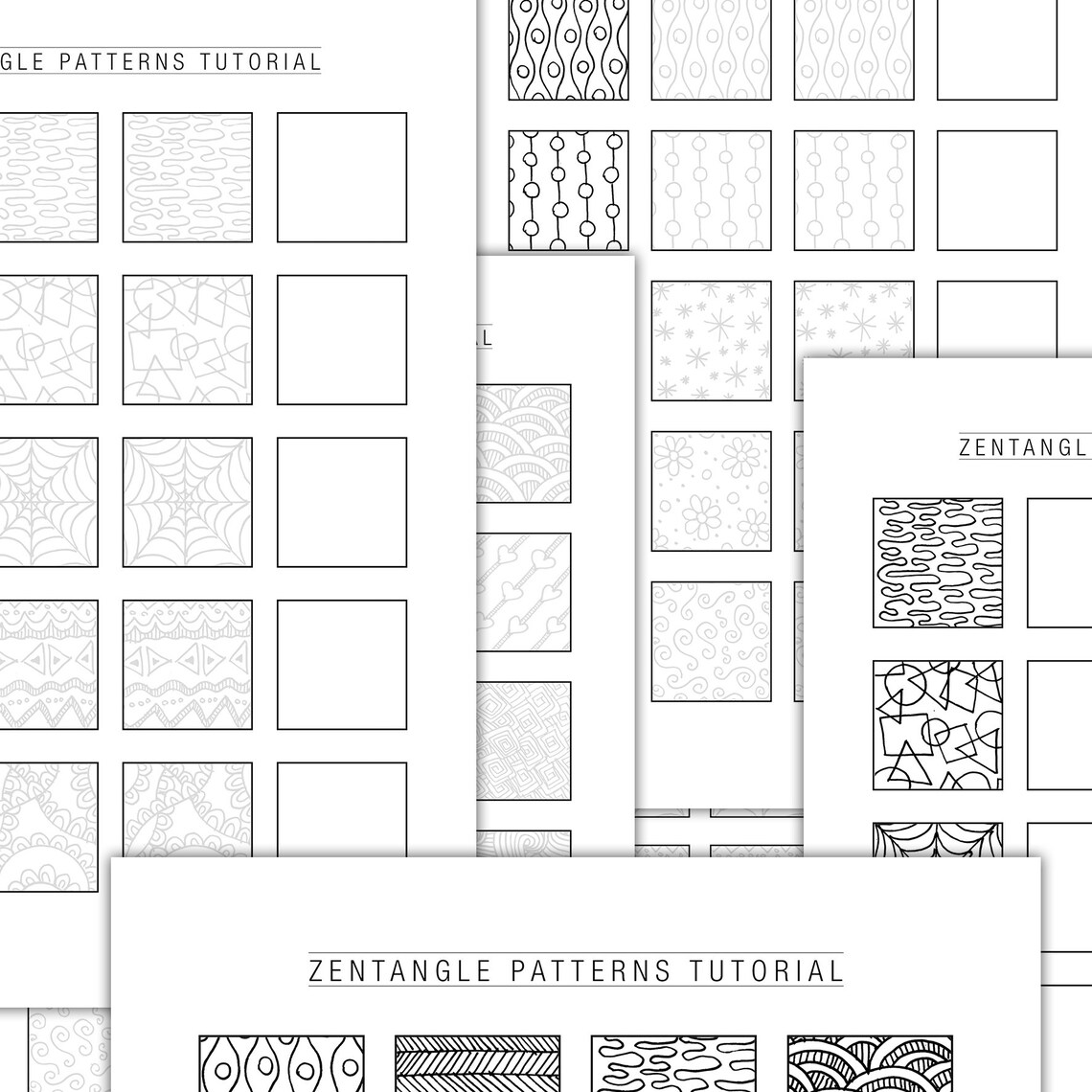 Basic Zentangle Pattern Templates Practice and Zentangle - Etsy UK