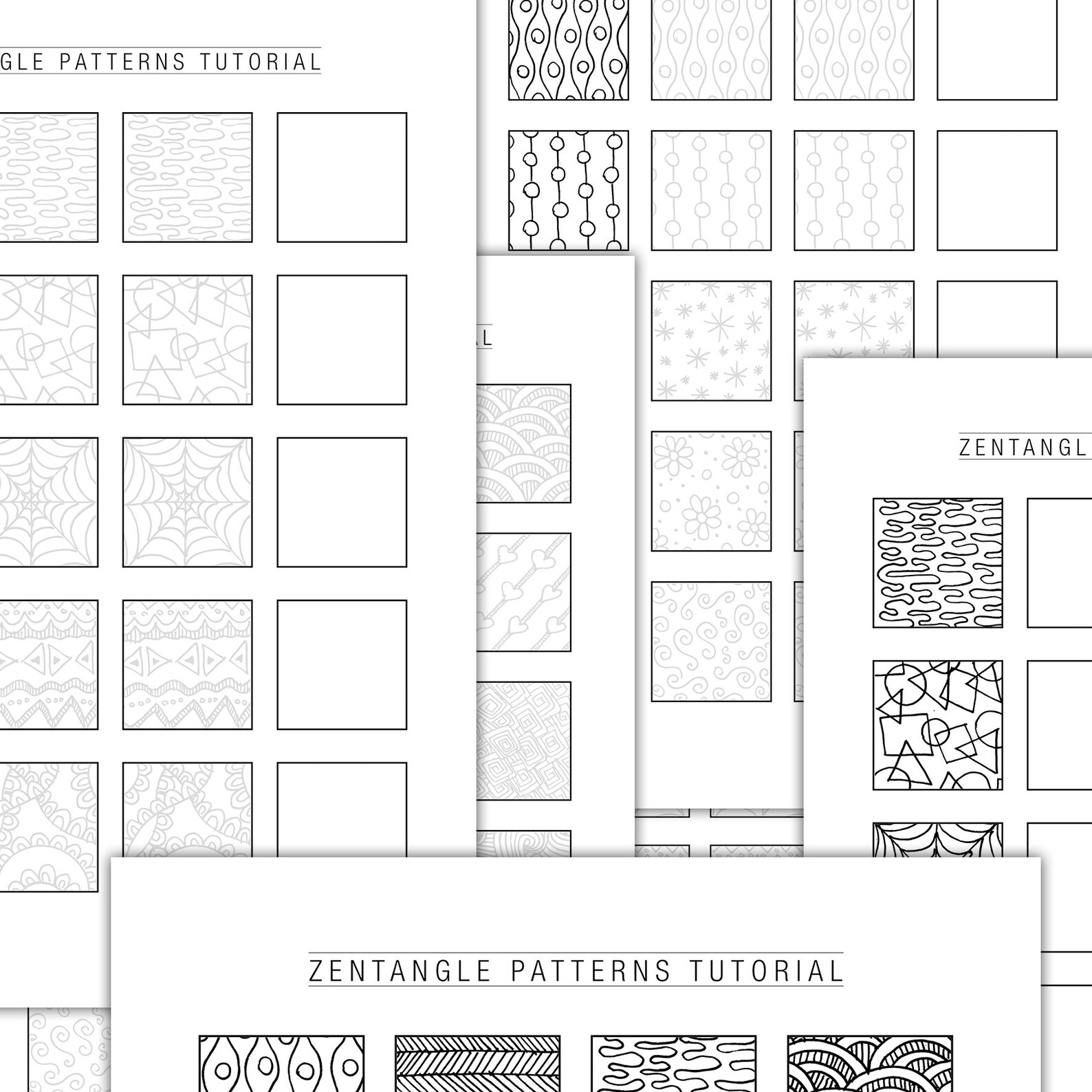 Basic Zentangle Pattern Templates, Practice and Zentangle Training ...
