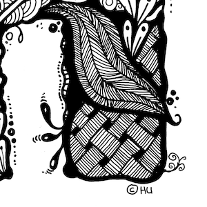 Zentangle Letter H, Zentangle Alphabet Letter H, Digital Letter H Jpg ...