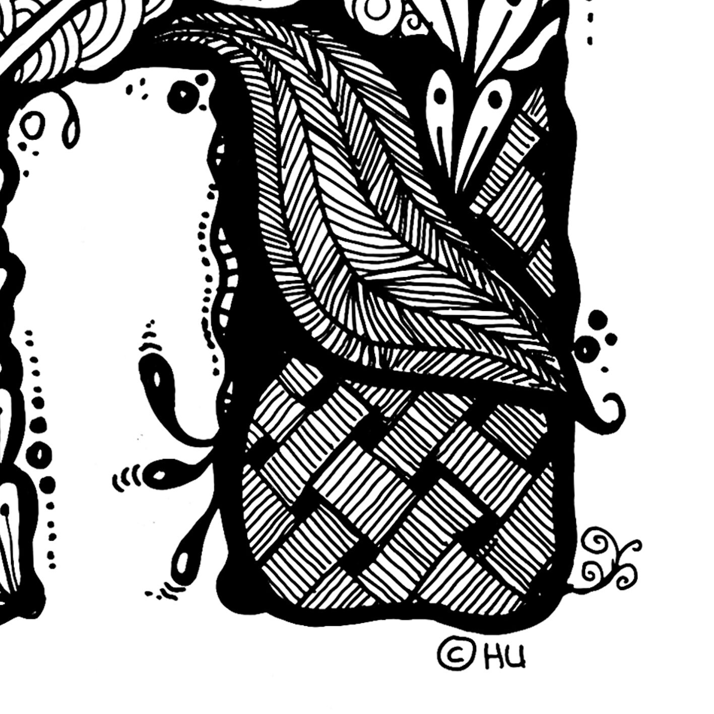 Zentangle Letter H, Zentangle Alphabet Letter H, Digital Letter H Jpg ...