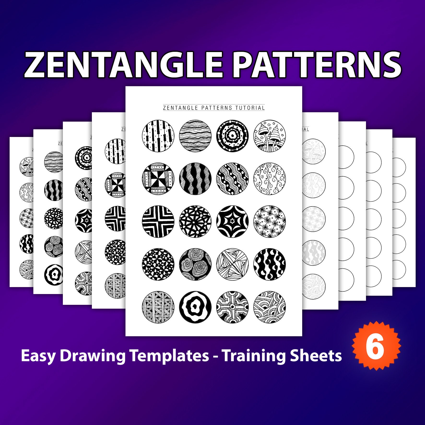 Easy Zentangle Pattern Sheet