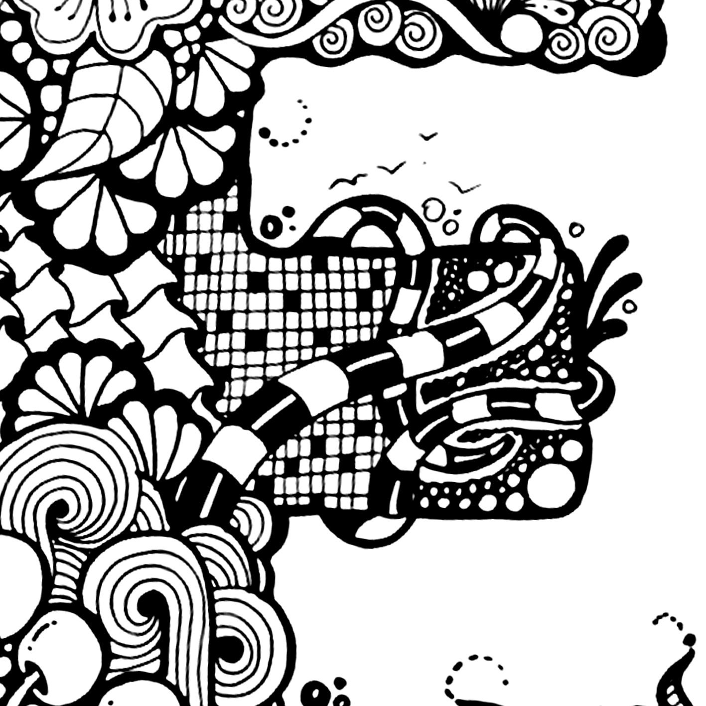 Zentangle Letter E , High Resolution Downloadable Zentangle Art ...
