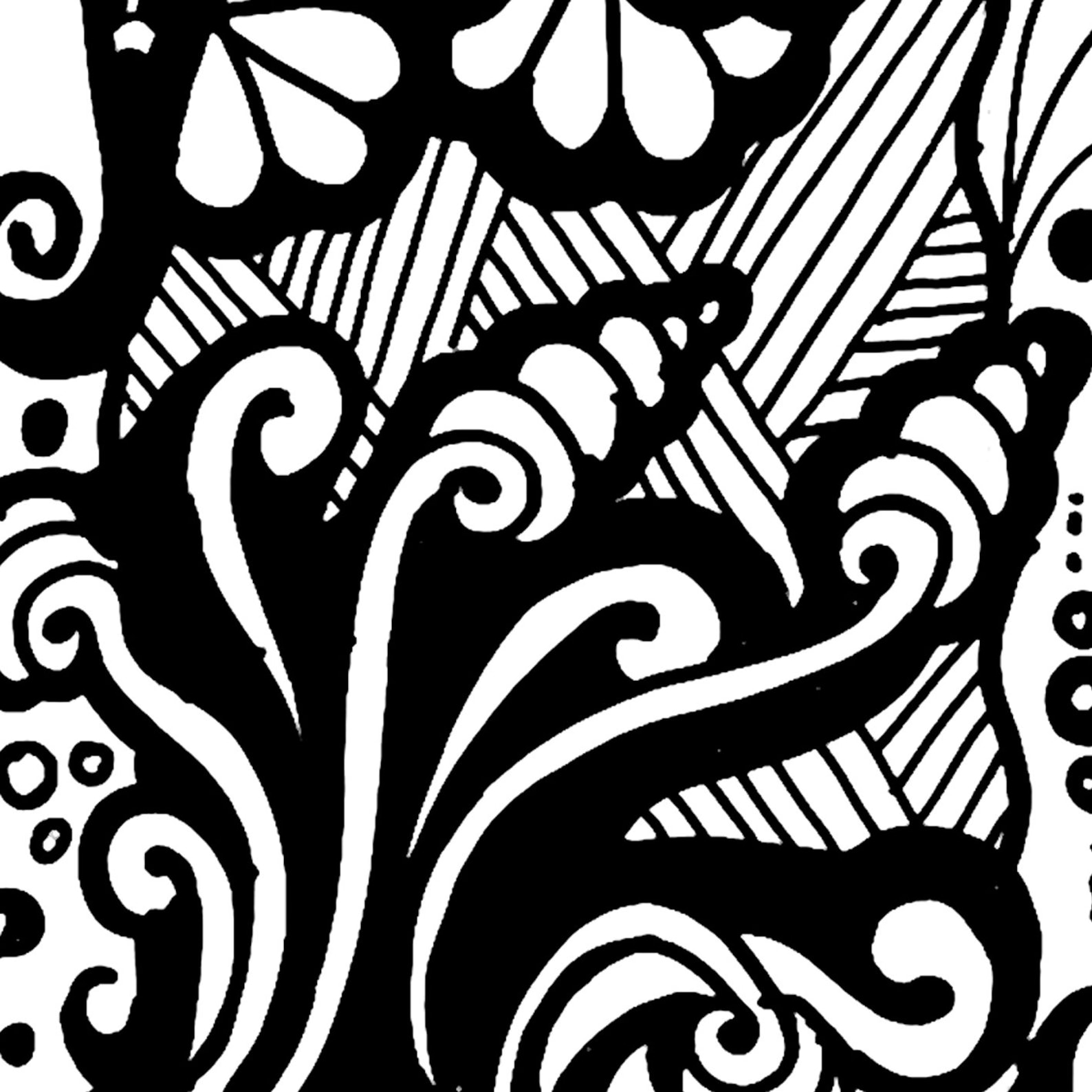 Zentangle Letters, Letter F Zentangle, Zentangle Alphabet, Digital F ...
