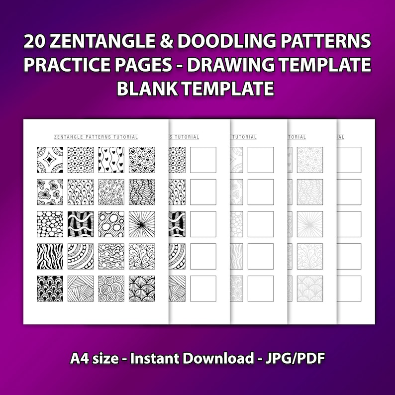 Zentangle Training Sheets for Beginners , Easy Zentangle Patterns ...