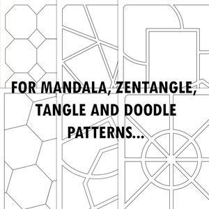 Unique Zentangle Art Templates: Geometric Drawing Diagrams (digital ...