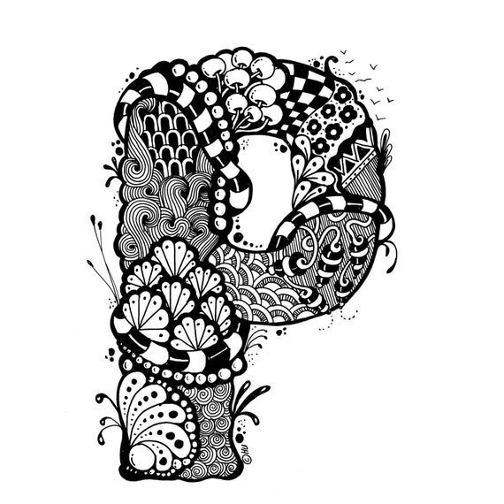 P Letter Doodle Art