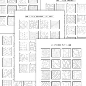 100 Zentangle Patterns | Printable Templates Pack | Digital Art ...