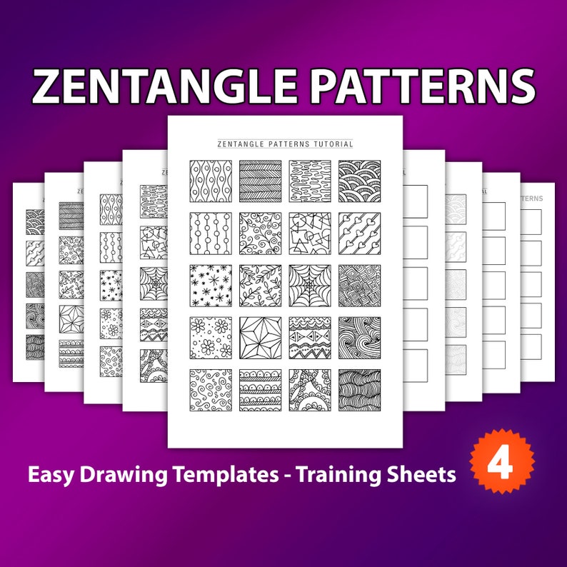 Basic Zentangle Pattern Templates, Practice and Zentangle Training ...