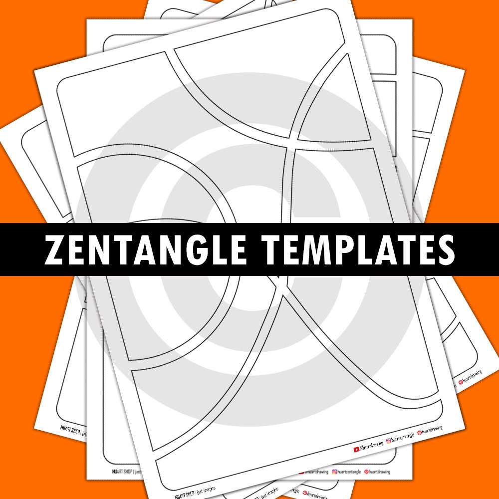 Custom Design A4 Zentangle Templates 6 Templates for Original Zentangle ...