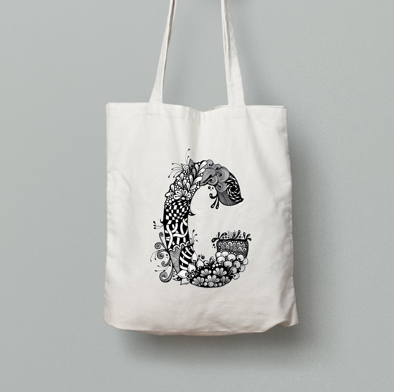 Downloadable Zentangle Letter C Pattern in Zen Style - Relaxing ...