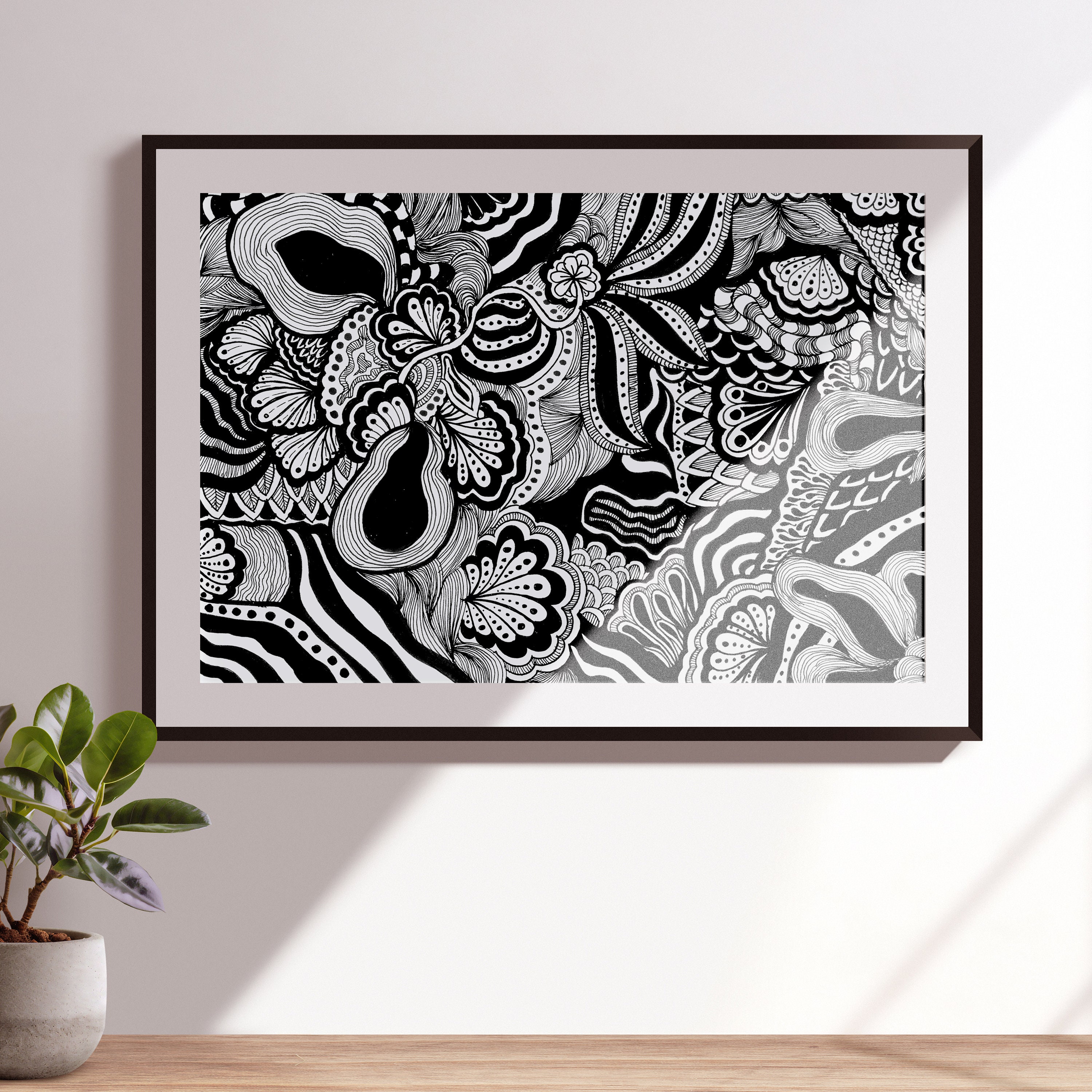 Handcrafted Zentangle Wall Art: Unique Geometric Poster 2023 Collection ...