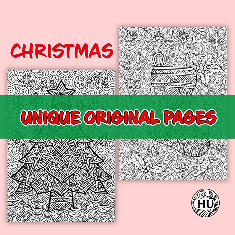 Christmas Zentangle Coloring Pages – 30 Holiday Line Art Designs (PDF ...