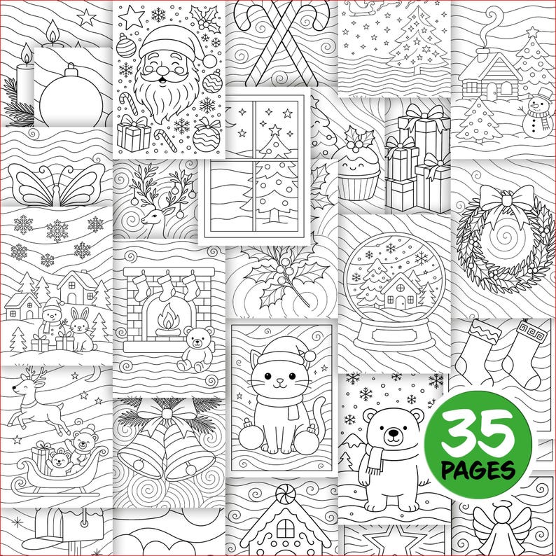 Christmas Zentangle Coloring Pages | 35 Printable Line Art Templates ...