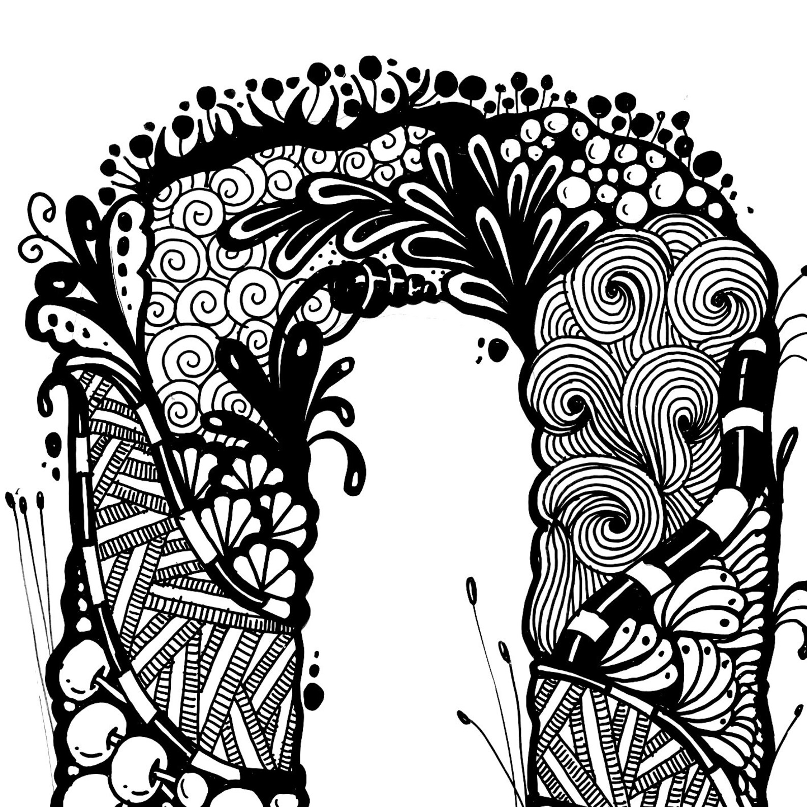 Zentangle Letter O, Zentangle Letters, Alphabet Letter O, Digital ...