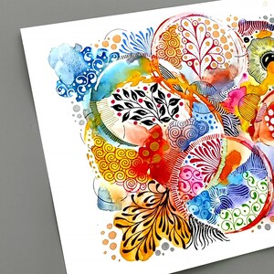 ORIGINAL | Decorative Watercolor Zentangle Art by Hu Art – Original ...