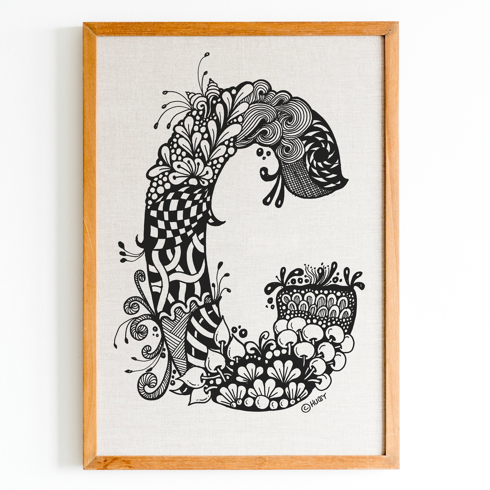Downloadable Zentangle Letter C Pattern in Zen Style - Relaxing ...