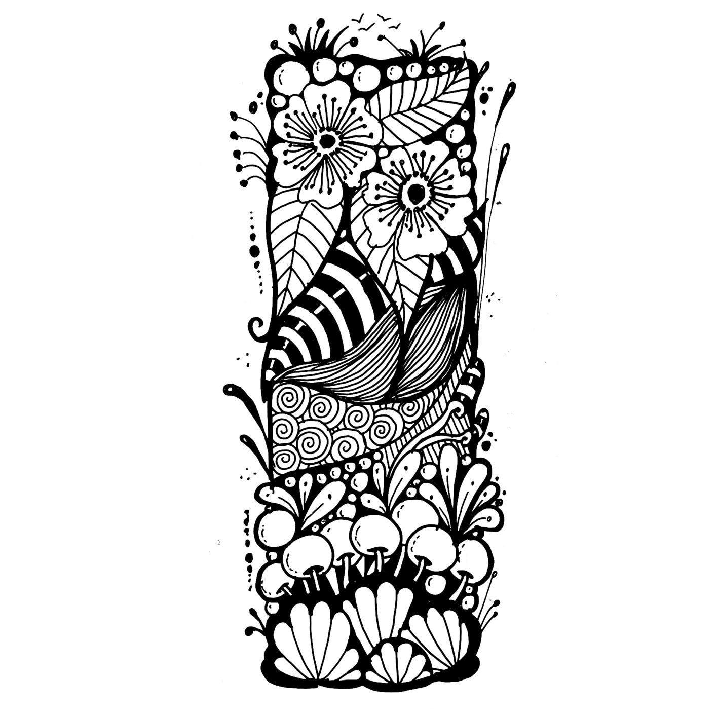 Zentangle Letter I, Zentangle Alphabet Letter I, Digital Letter I Jpg ...