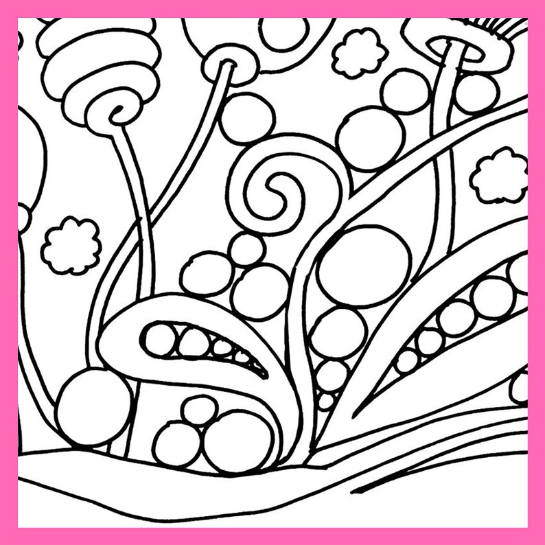 Flower Garden Zentangle Coloring Page for Adults and Kids Adult ...