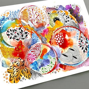 ORIGINAL | Decorative Watercolor Zentangle Art by Hu Art – Original ...