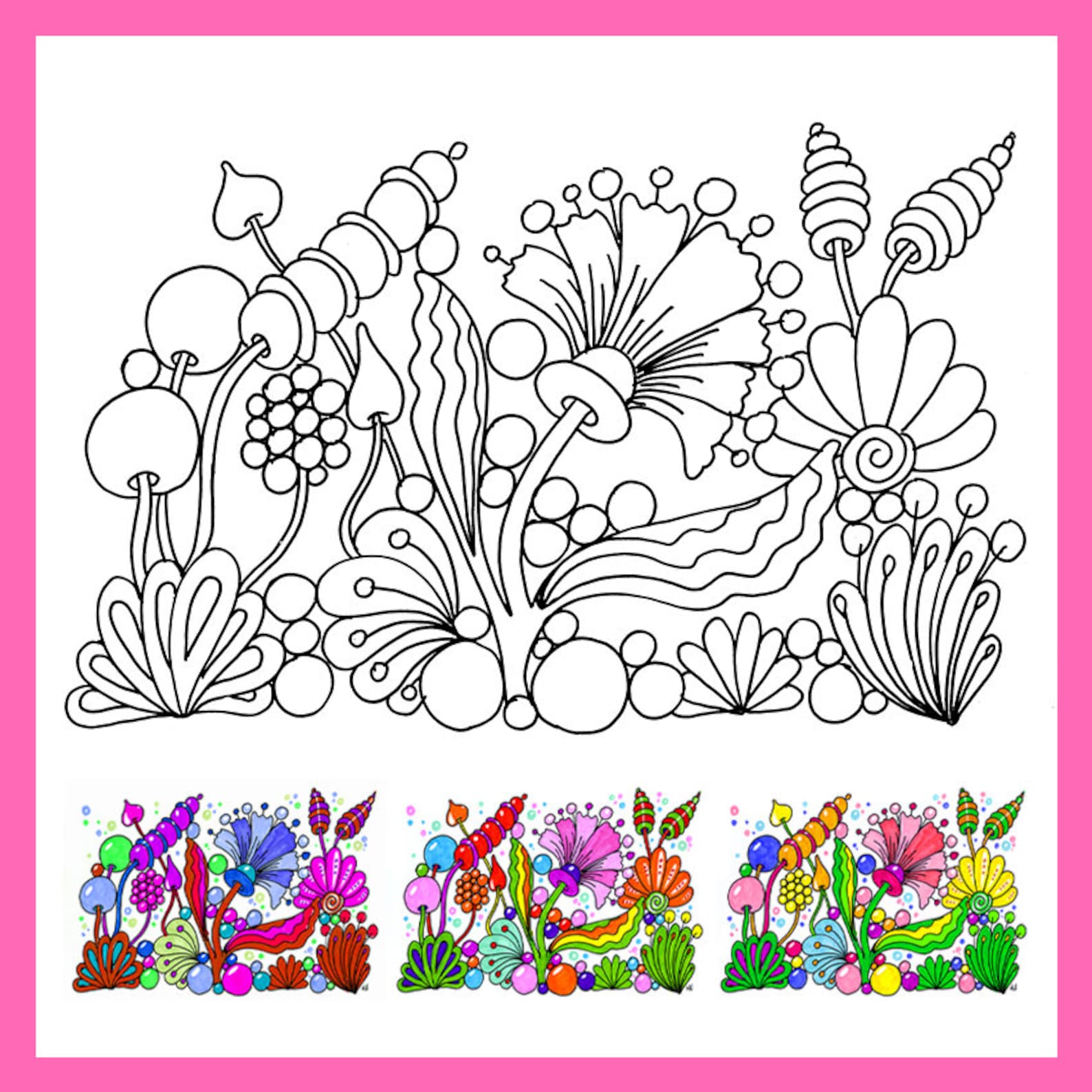 Creative Zentangle Doodle Coloring Page: Stress Reducing Art Therapy ...