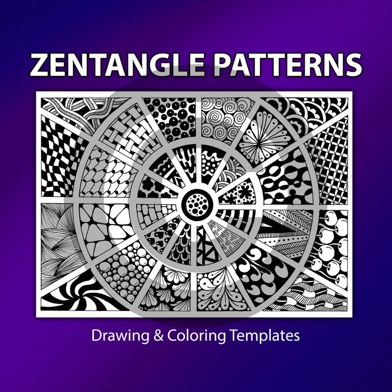 Zentangle Patterns Templates Zentangle Art Practice and Art - Etsy