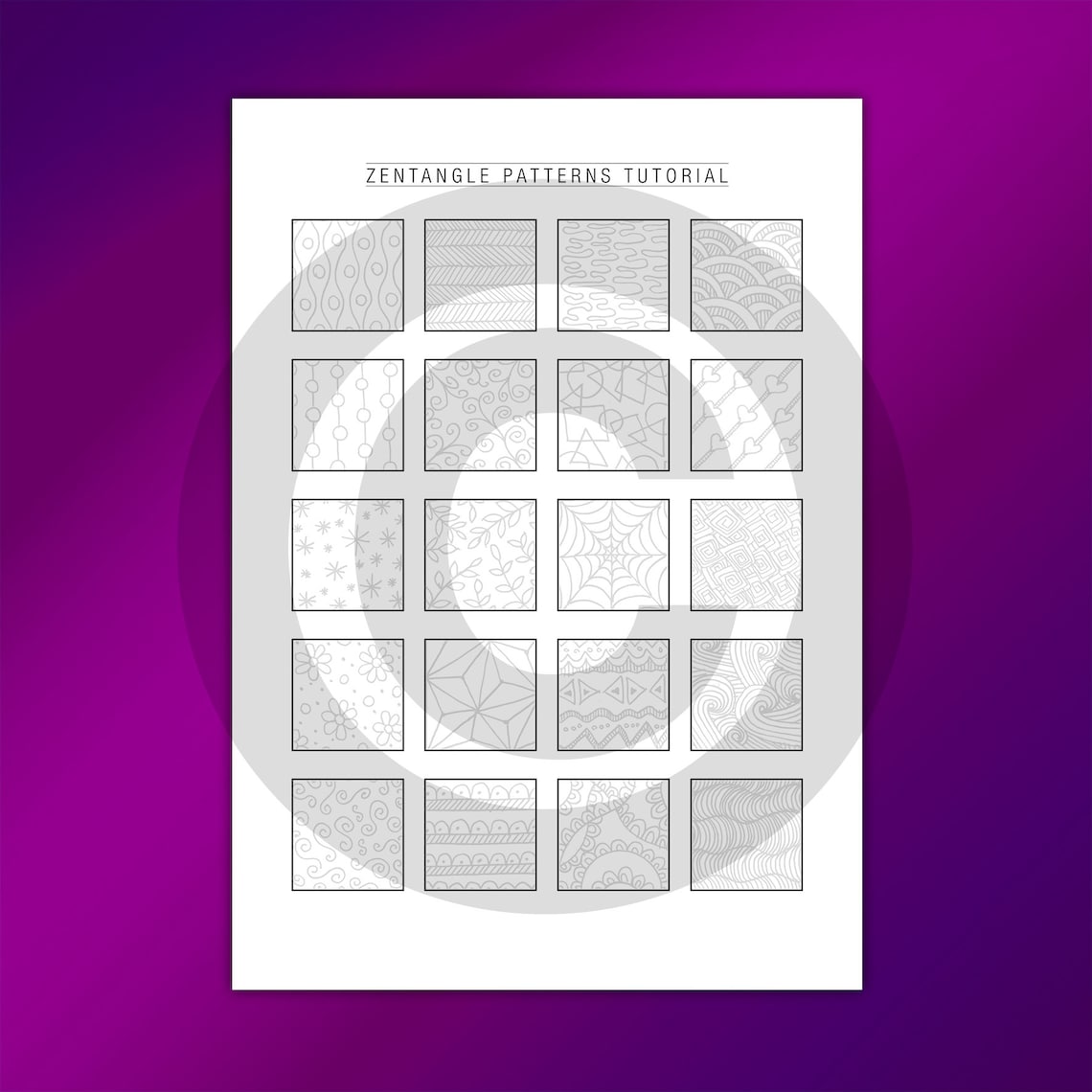 Basic Zentangle Pattern Templates Practice and Zentangle - Etsy UK