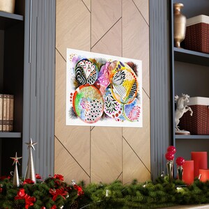 Colorful Zentangle Art Print, Matte Horizontal Poster for Home Decor ...